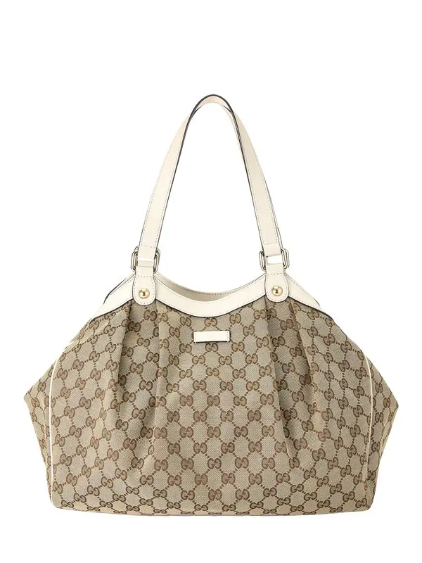 Gucci Original Gg Canvas Sukey Tote - White