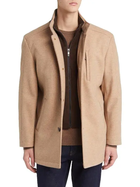 Johnston & Murphy Upton Bib Insert Car Coat - Camel