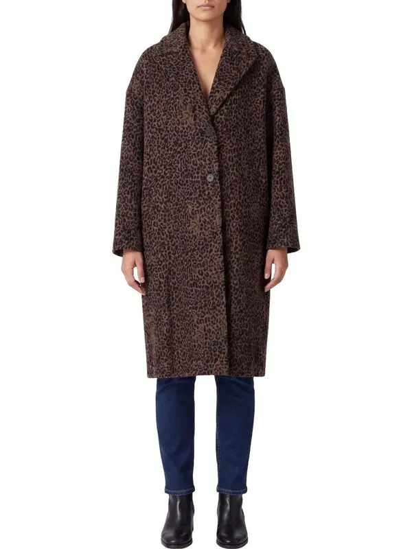 GOLDEN GOOSE Leopard Print Coat - Brown