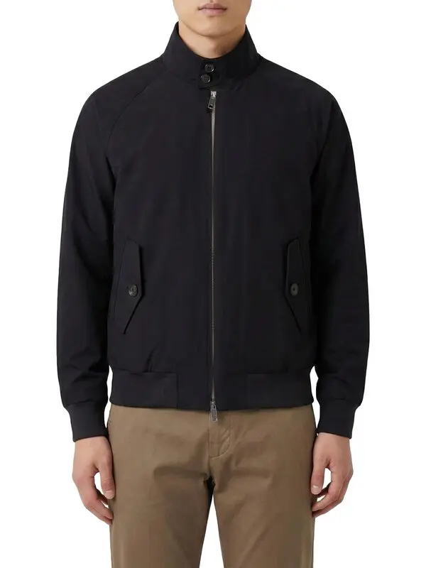 BARACUTA Zip-up Harrington Jacket - Black