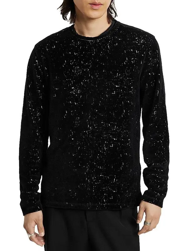 John Varvatos Saudades Regular Fit Crewneck Sweater - Black