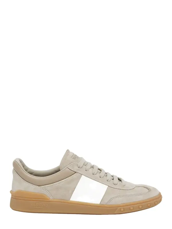 Valentino Garavani Upvillage Bicolor Stripe Low-top Sneakers - Rock Beige/ivory