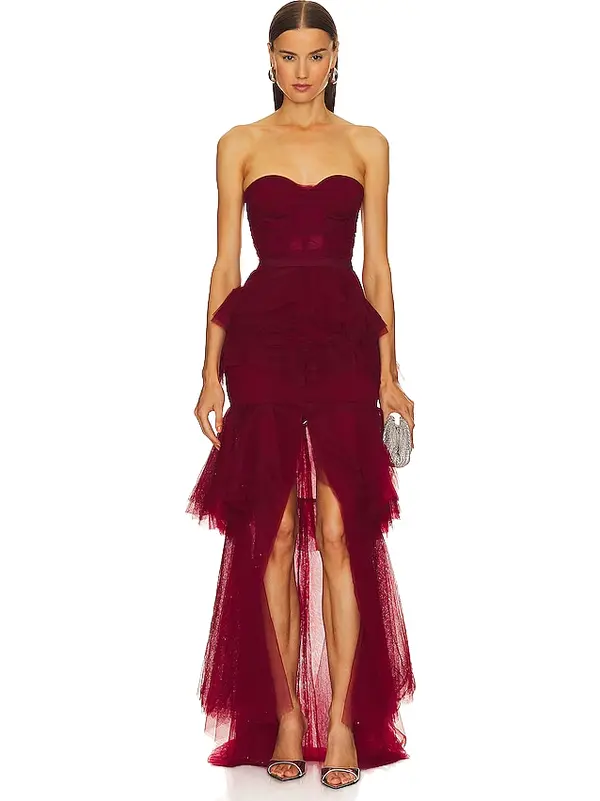 MICHAEL COSTELLO X Alai Gown - Oxblood