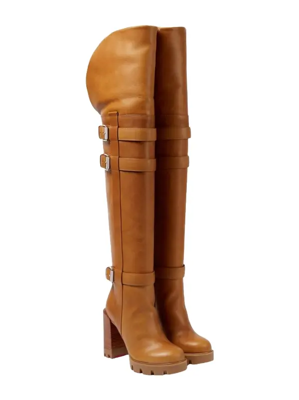 CHRISTIAN LOUBOUTIN Brodeback Lug Over-the-knee Boots - Brown