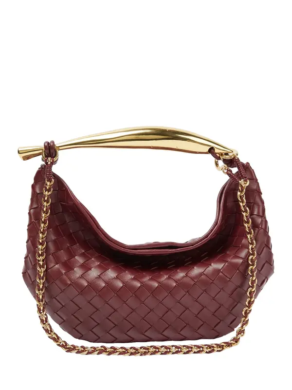Bottega Veneta Sardine Chain Intrecciato Leather Tote - Red
