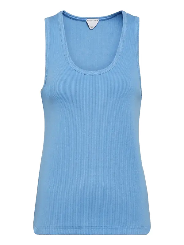 Bottega Veneta Ribbed-knit Tank Top - Blue