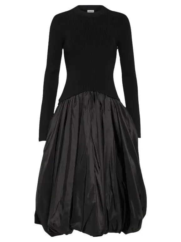Simkhai Kenlie Taffeta-trimmed Midi Dress - Black