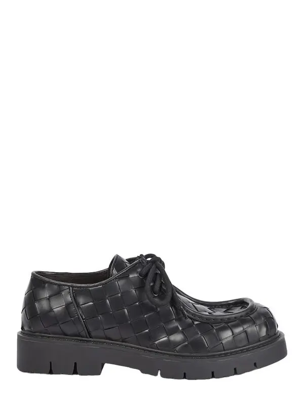 Bottega Veneta Haddock Leather Derby Shoes - Black