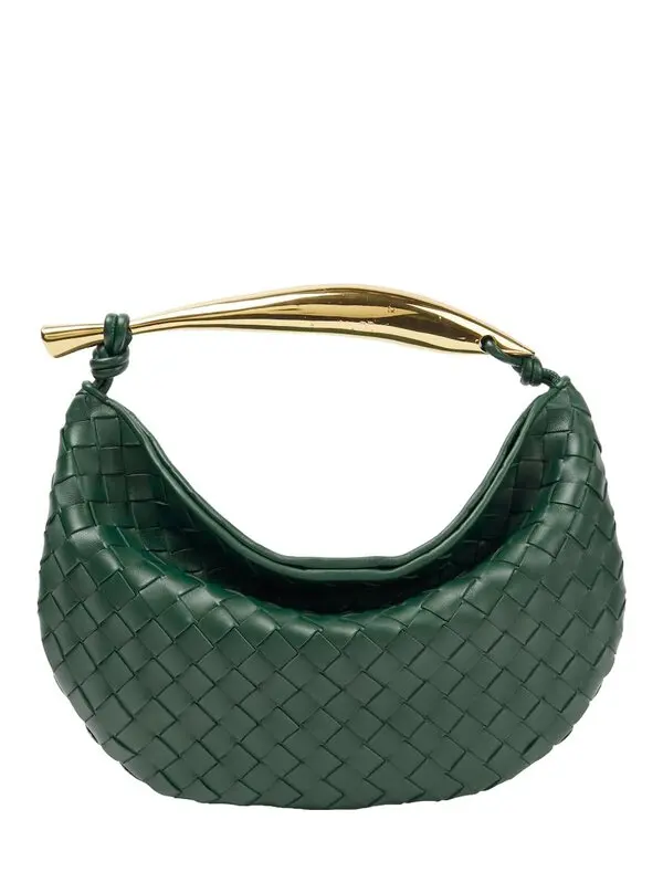 Bottega Veneta Sardine Intrecciato Leather Shoulder Bag - Green