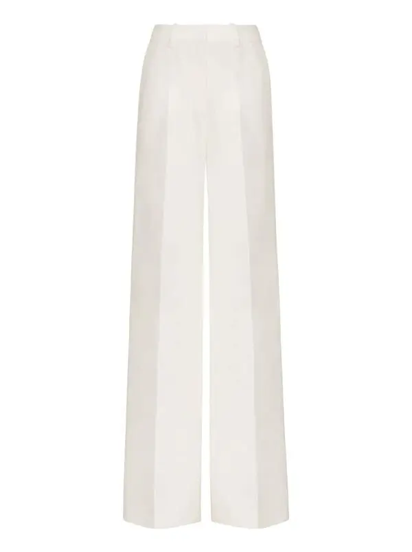 Valentino Garavani Crepe Couture Wide-leg Trousers - White