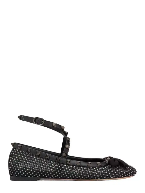 Valentino Garavani Rockstud Mesh Ballerinas - Black