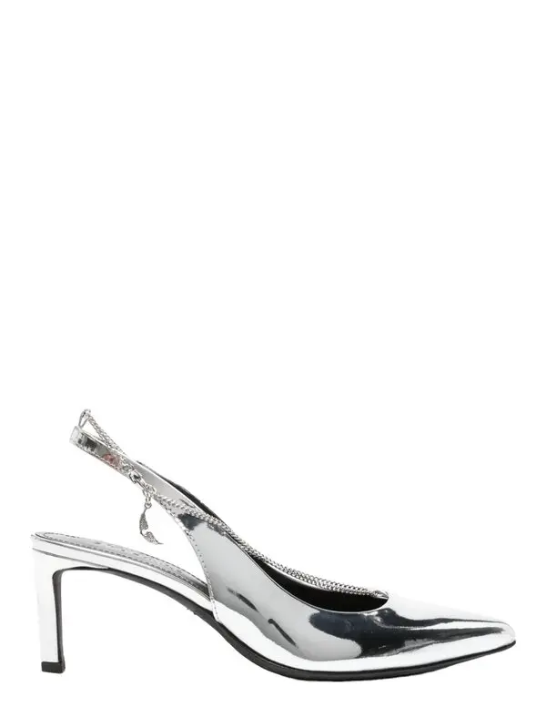 Zadig&Voltaire 68mm First Night Court Leather Pumps - Silver