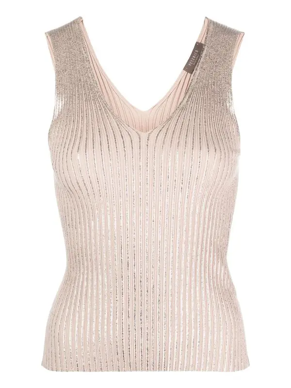 Peserico Ribbed Knit Top - Gold