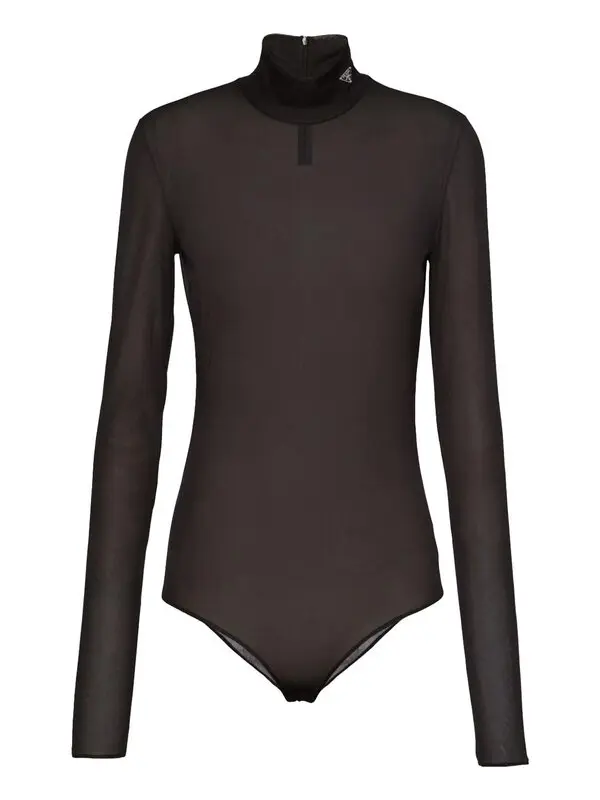 Prada Gazar Triangle-logo Bodysuit - Black