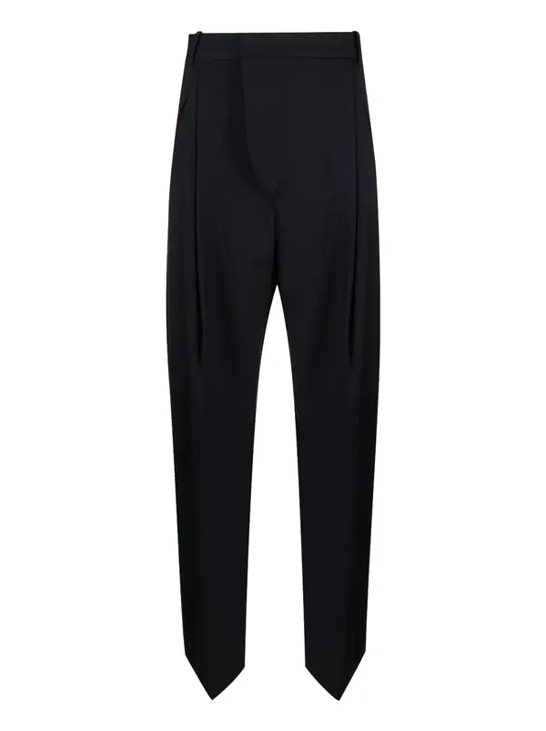 Victoria Beckham Pleat-detailing Wide-leg Trousers - Blue