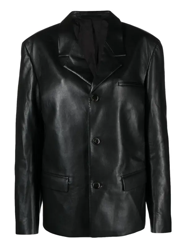 Nanushka Rox Regenerated-leather Blazer - Black