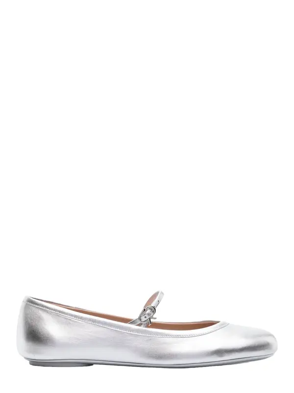 GIANVITO ROSSI Carla Ballerina Flats - Silver