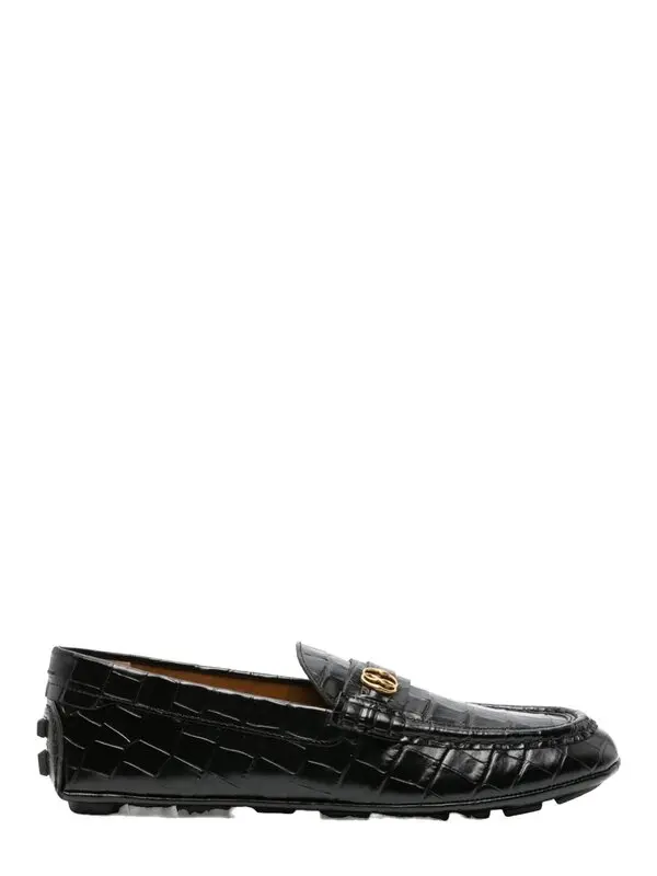 Bally Keeper Embossed Crocodile Leather Loafers - Black