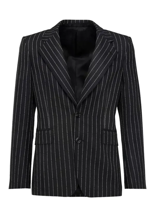 Alexander McQueen Pinstriped Single-breasted Blazer - Black