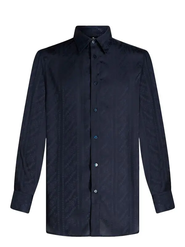 Etro Jacquard Silk Shirt - Blue