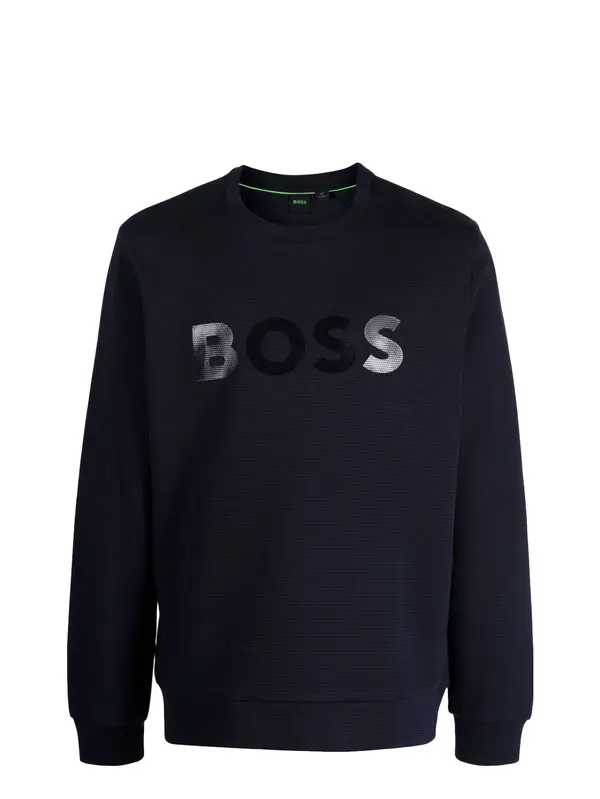 BOSS Salbo Mirror Cotton Sweatshirt - Blue