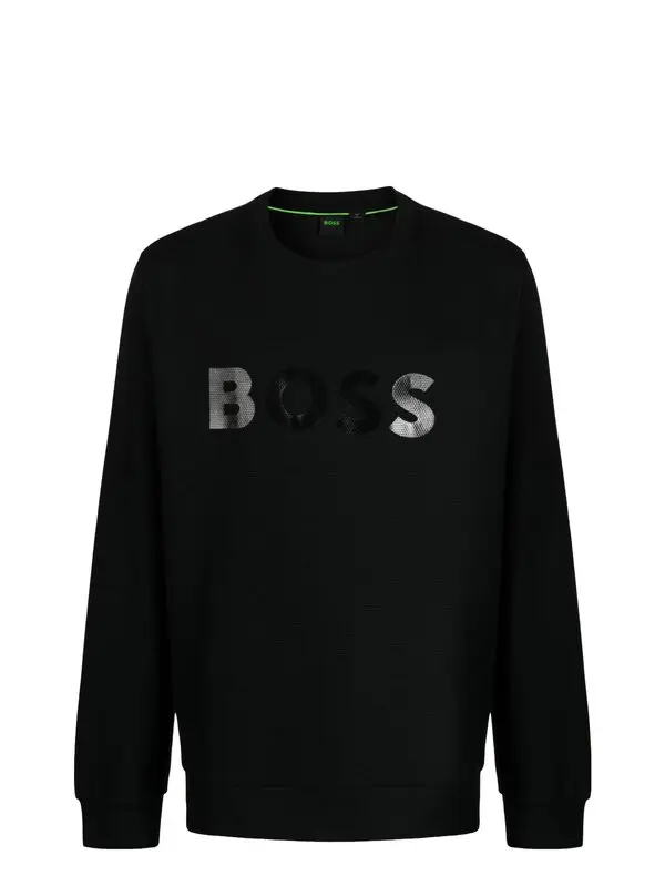 BOSS Salbo Mirror Cotton Sweatshirt - Black