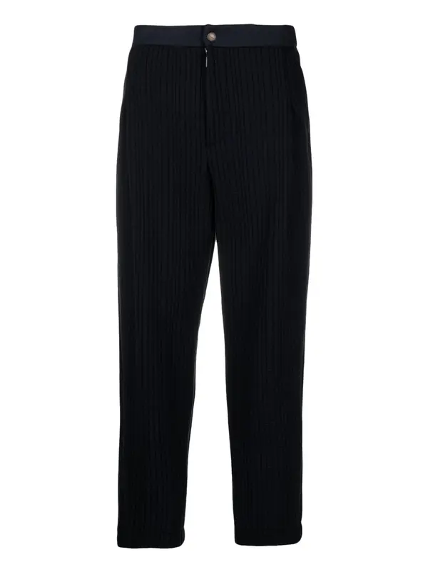 Giorgio Armani Pleated Tapered Trousers - Blue