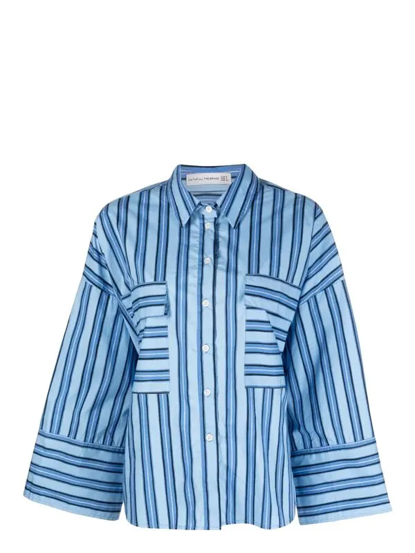 Faithfull The Brand Multi-way Striped Organic-cotton Shirt - Blue