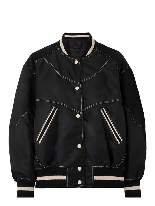 Givenchy Suede-paneled Padded Shell Bomber Jacket - Black