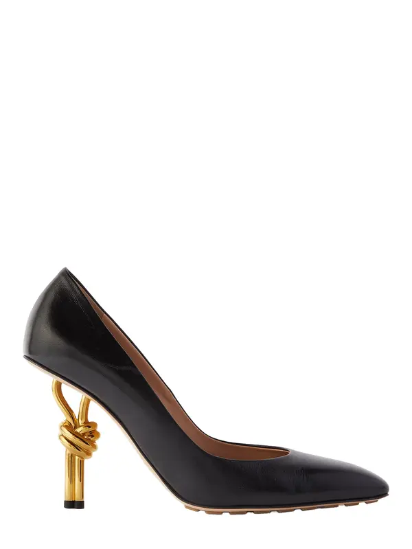 Bottega Veneta Knot Glossed-leather Pumps - Black