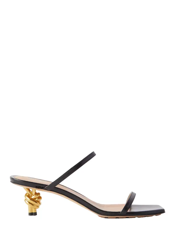 Bottega Veneta Knot Leather Sandals - Black