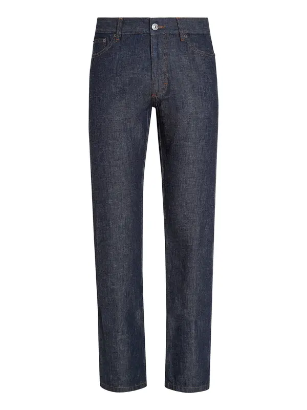 Zegna Roccia Slim Fit Jeans - Dark Blue