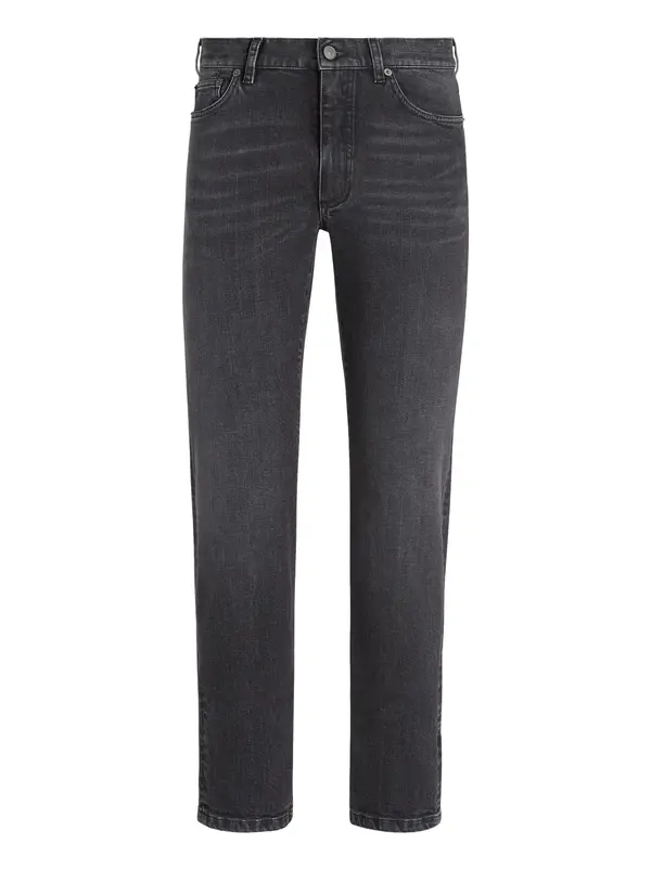 Zegna Stone-washed Stretch Cotton Roccia Jeans - Dark Grey