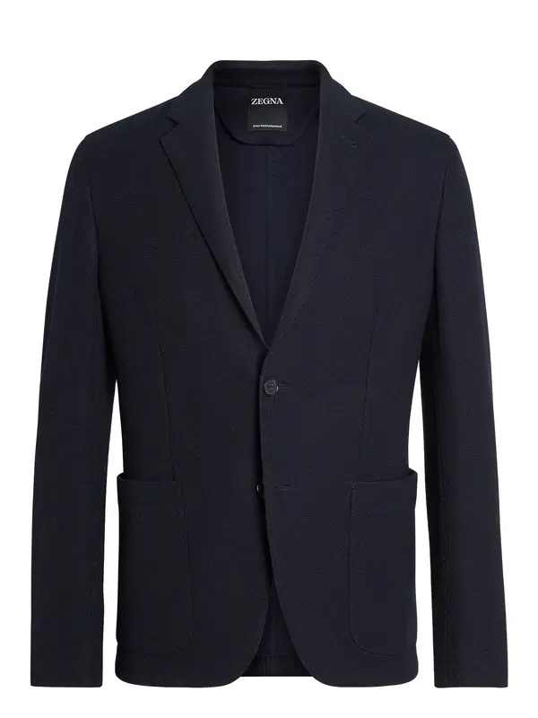 Zegna High Performance Jersey Jacket - Navy Blue