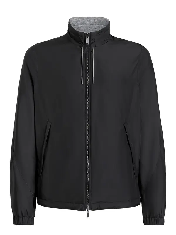 Zegna Microfiber Reversible Brezza Blouson - Black/grey