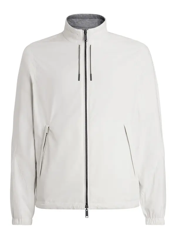 Zegna Microfiber Reversible Brezza Blouson - White/grey