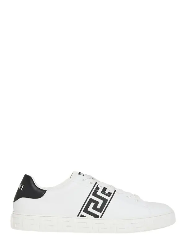 Versace La Greca Leather Low-top Sneakers - White/black
