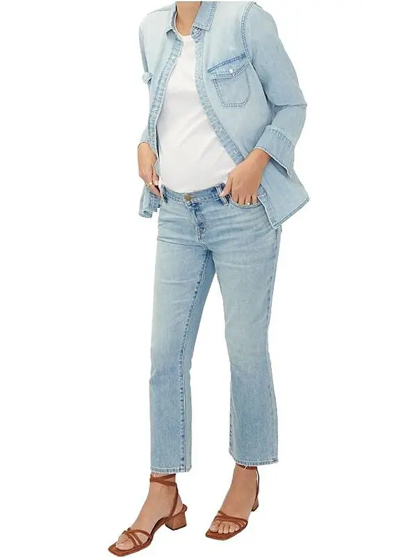 Hatch Collection Under The Bump Slim Maternity Jeans - Light Wash