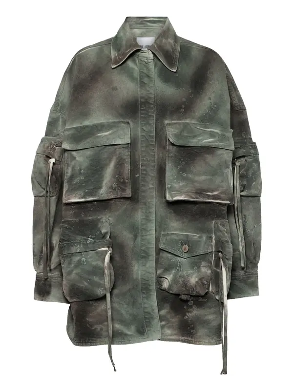Attico Camouflage Denim Cargo Jacket - Green