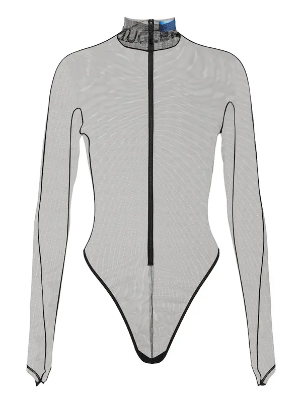 MUGLER Mesh Bodysuit - Black