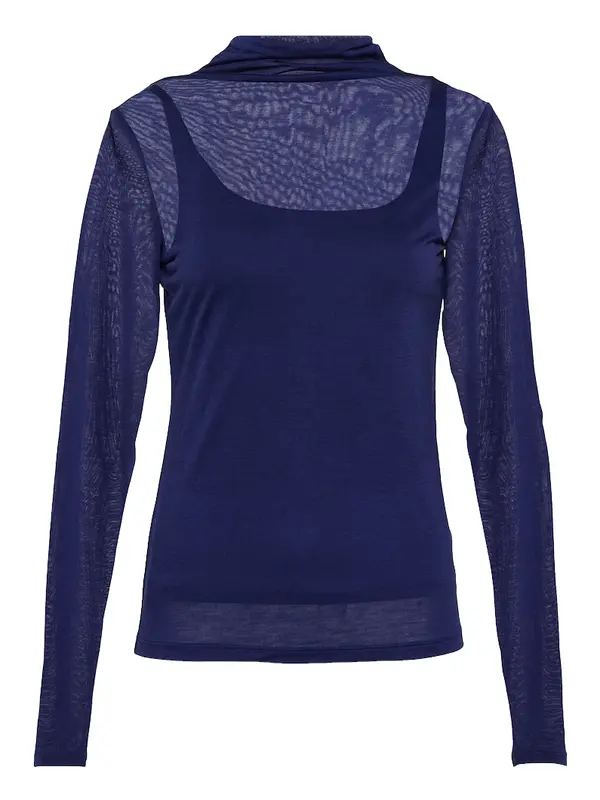 Vince Knitted Turtleneck Top - Blue