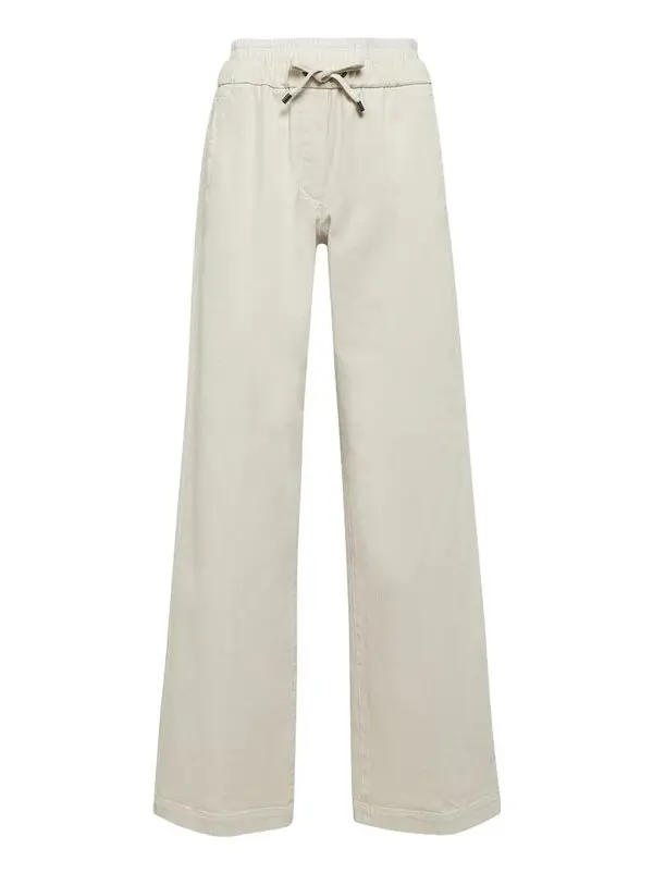 Brunello Cucinelli High-rise Wide-leg Jeans - White