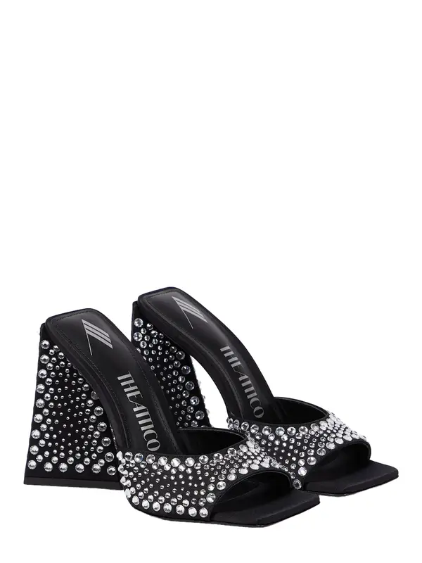 Attico Devon Embellished Mules - Black