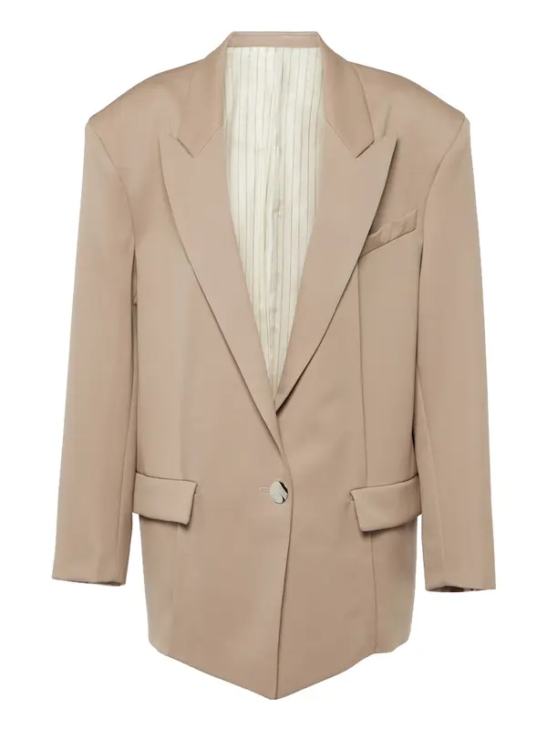 Attico Oversized Wool Blazer - Beige