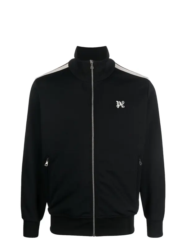 Palm Angels Monogram-embroidered Track Jacket - Black
