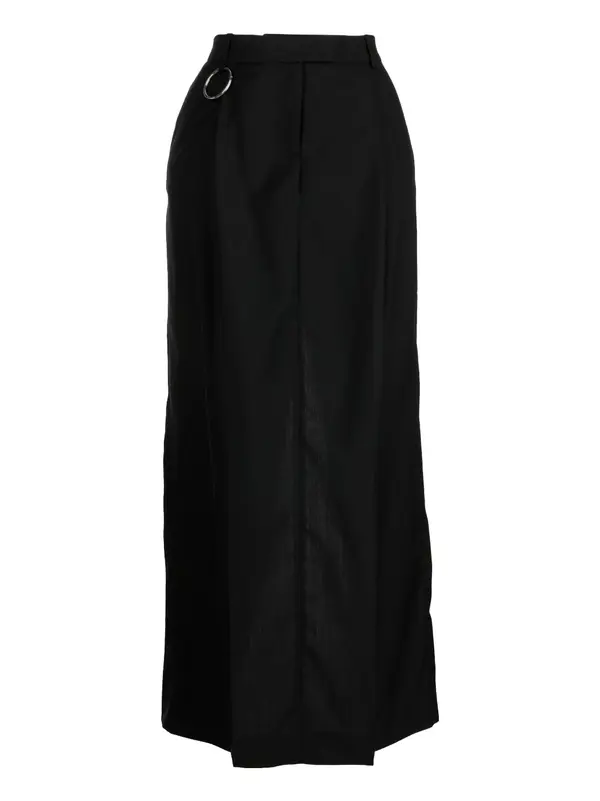 Matériel Pleat-detail Wool Maxi Skirt - Black