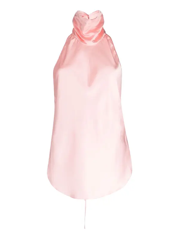 Matériel Halterneck Satin Top - Pink