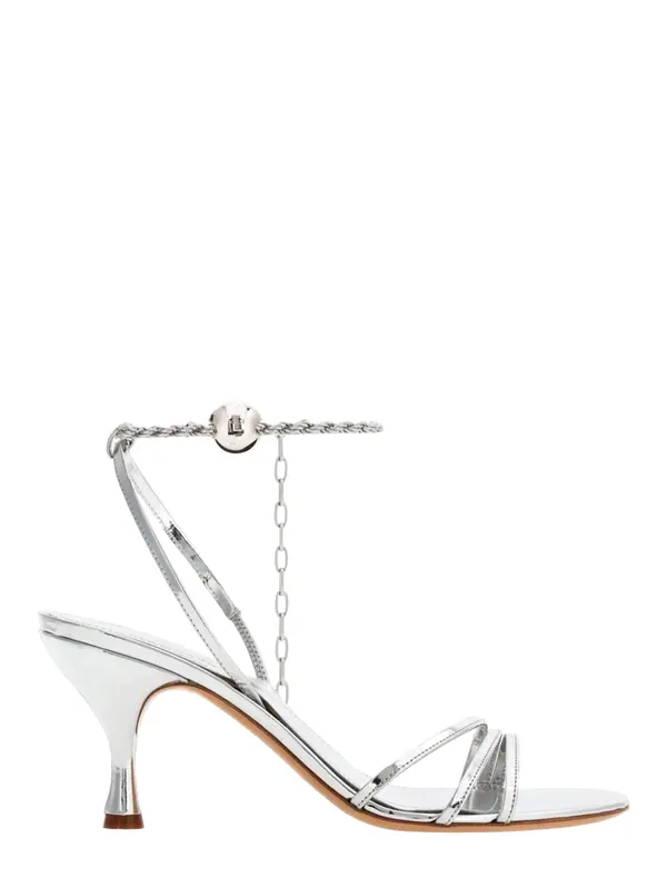 FERRAGAMO 70mm Patent Leather Strappy Sandals - Silver