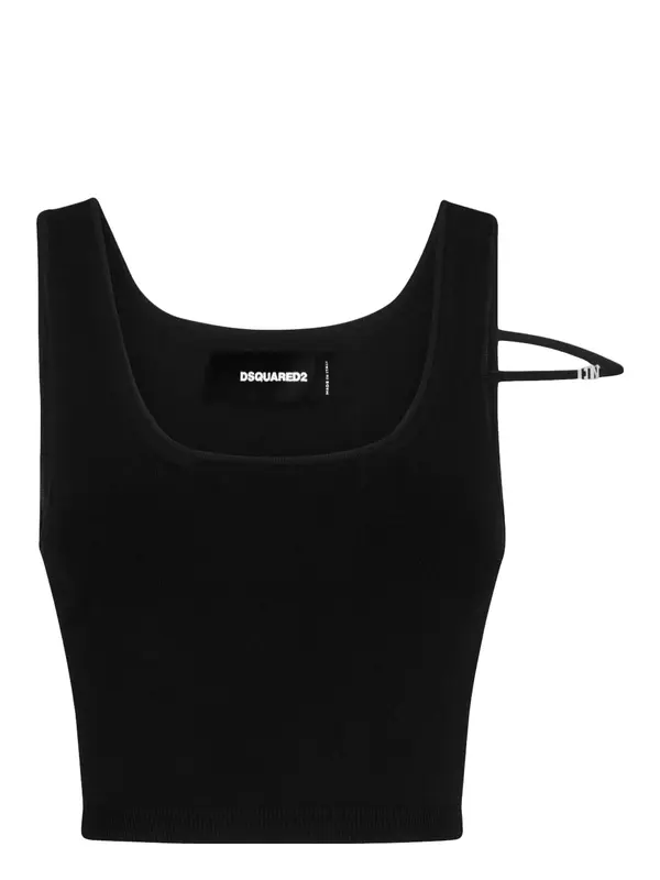 Dsquared2 Logo-plaque U-neck Tank Top - Black