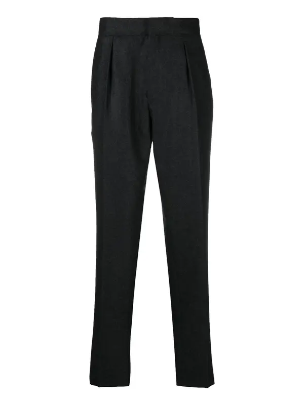 Zegna Felted Tapered-leg Trousers - Grey
